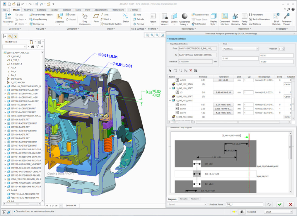 Creo Tolerance Analysis Extension - TAX - Tolleranzen analysieren